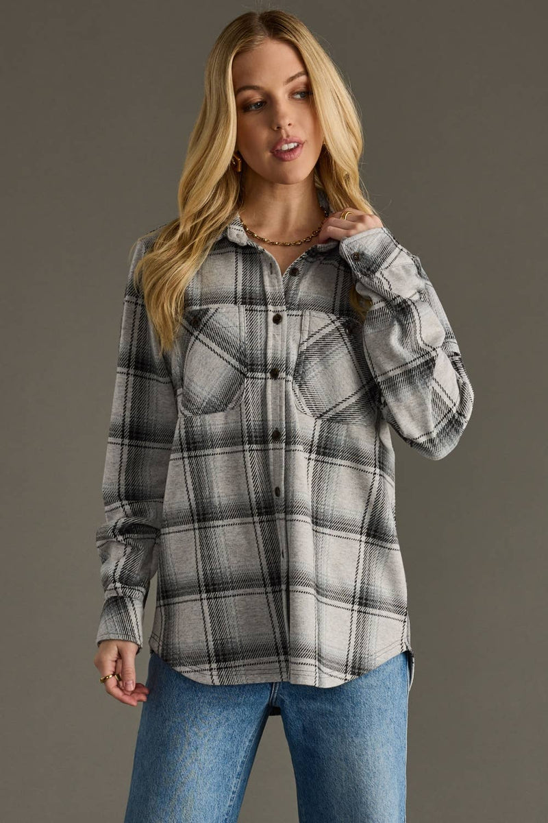 Lt. Gray & Black Plaid Button Up – Camora Clothing Co.