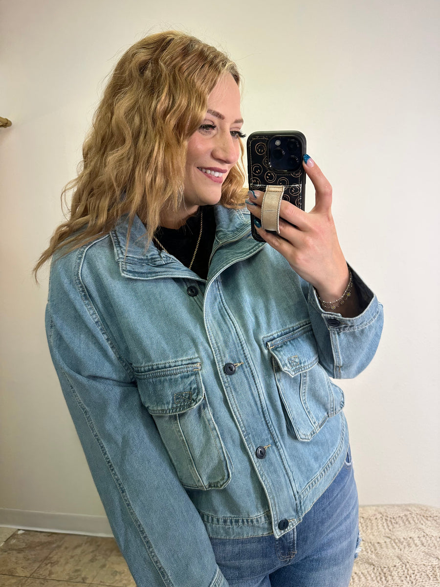 Risen- Pocketed Denim Jacket (2X, 3X) – Camora Clothing Co.